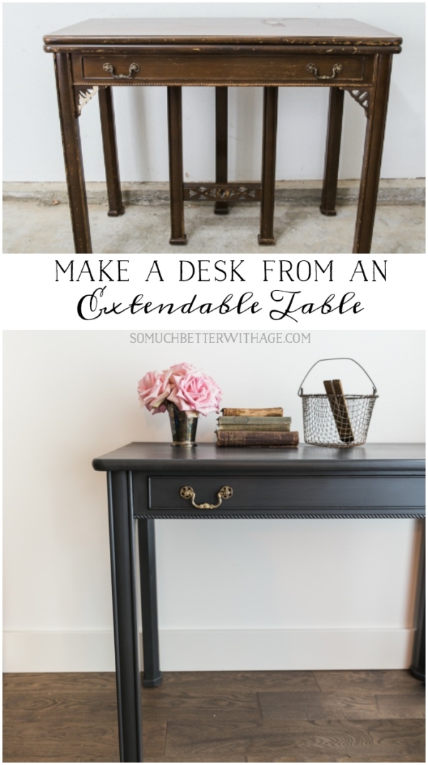 How to Make a Desk from an Extendable Table - Jamie Lundstrom