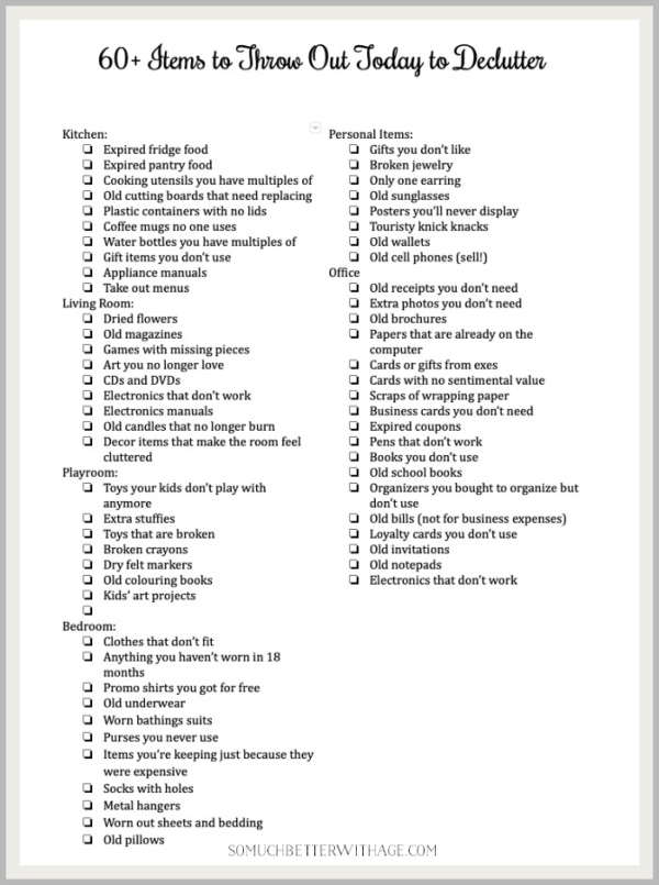 60+ Items to Throw Out Today To Declutter - Jamie Lundstrom