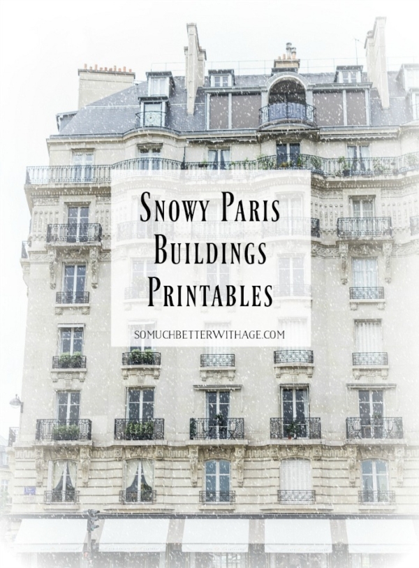 Snowy Paris Buildings Printables - Jamie Lundstrom