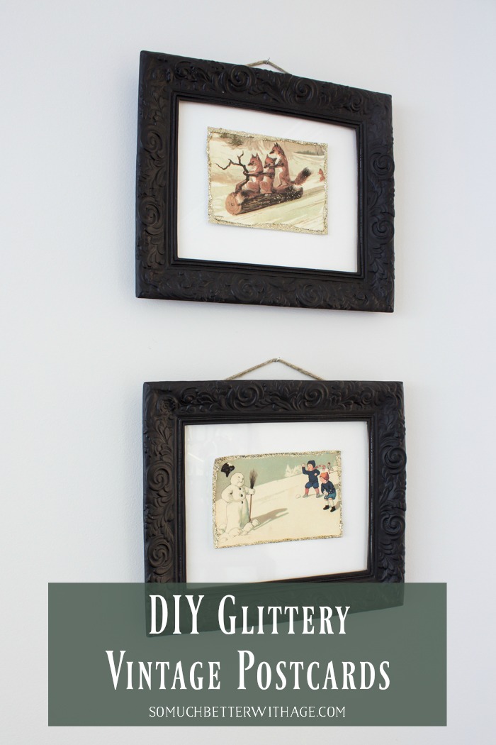 DIY Glittery Vintage Christmas Postcards - Jamie Lundstrom
