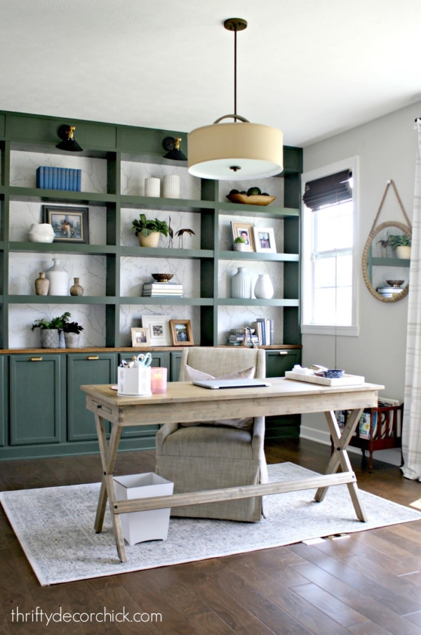 Beautiful Green Painted Room Inspiration for Office - Jamie Lundstrom